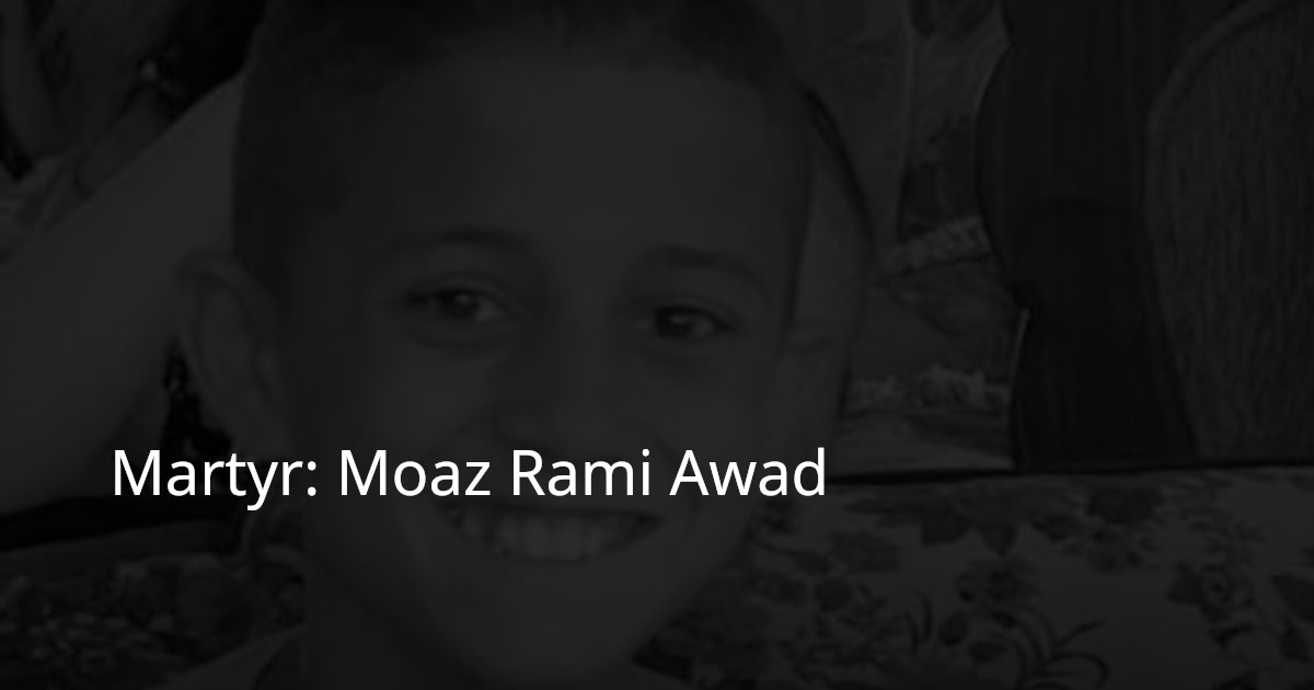 Martyr: Moaz Rami Awad - ourgaza.com