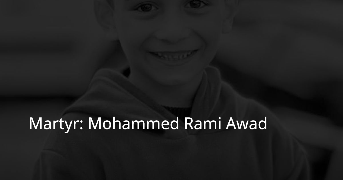Martyr: Mohammed Rami Awad - ourgaza.com
